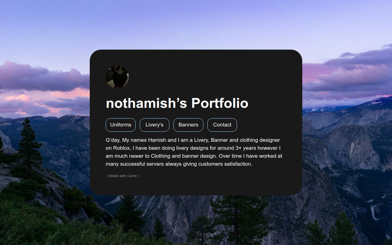 Hamish’s Portfolio V2